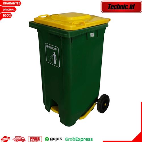 Jual Krisbow 100 Liter Tempat Sampah Outdoor Dilengkapi Dengan 2 Roda Pedal Dan Penutup Dustbin ...