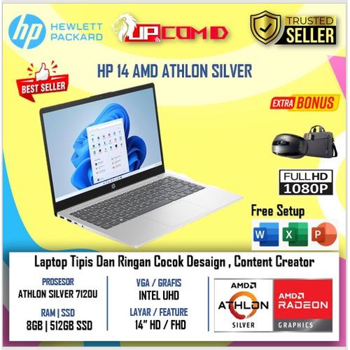 Jual Laptop Slim HP 14 AMD Athlon Silver 7120U 8GB DDR5 512GB SSD Full ...
