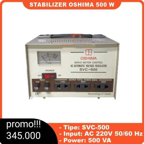 Jual Stabilizer OSHIMA SVC 500 watt Servo Motor/Soft Start/Regulator ...