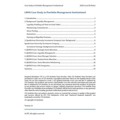Jual CFA 2025 Level 3 IFT Study Notes Level III : Portfolio Management ...