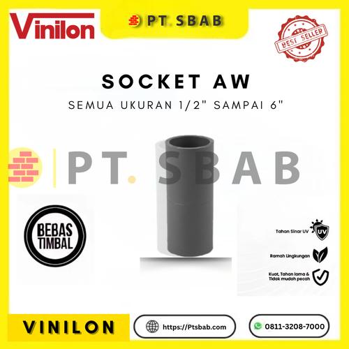 Jual SOCKET AW FITTING PVC. VINILON SEGALA MACAM UKURAN - 1/2" - Kota ...
