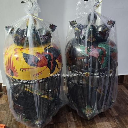 Jual SANGKAR BURUNG PERKUTUT MAHKOTA PIBER KANDANG TERBAIK MOTIF BATIK ...