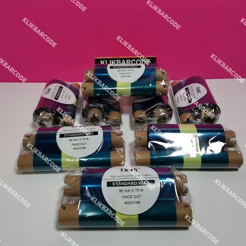 Jual ORIGINAL RIBBON BARCODE SONY 80 MM X 75 M STANDAR WAX TX-45 ...