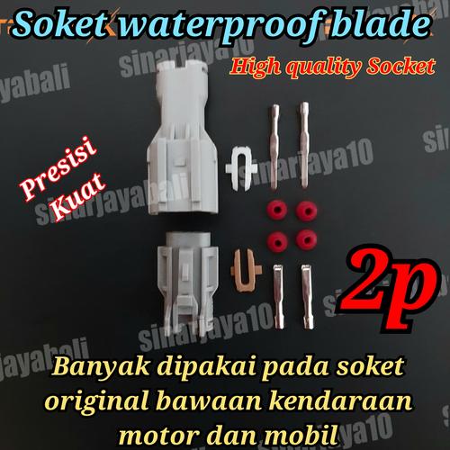 Jual soket 2pin motor waterproof socket kabel 2 pin anti air lampu ...