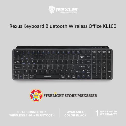 Jual Rexus Keyboard Bluetooth Wireless Office KL100 - Kota Makassar ...