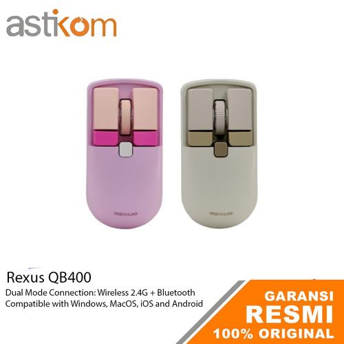 Jual Rexus Mouse Office Wireless Bluetooth QB400 - Beige - Kota ...