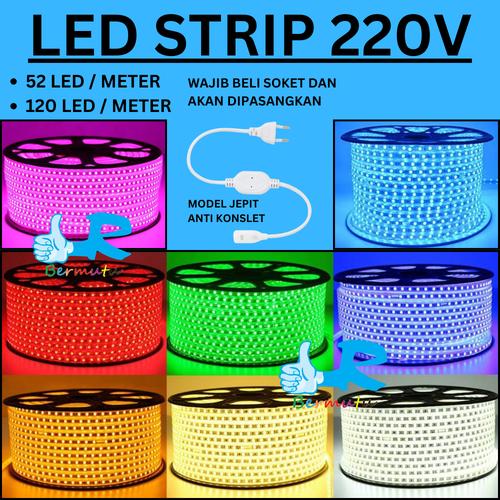 Jual LED Selang Jepit 120 Mata 220V 8mm 8W Strip LED 6mm 5W 52L ...
