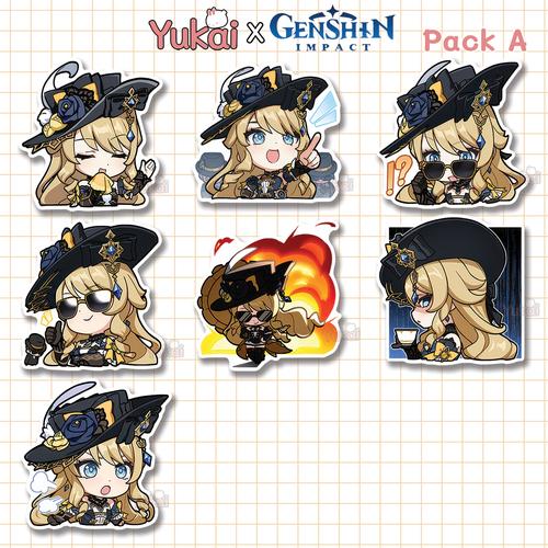 Jual Stiker Pack Navia Genshin Impact Premium, Sticker Anime Waterproof ...