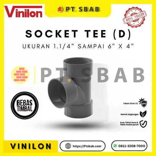 Jual Socket Tee D Pipa PVC VINILON. Socket sambungan Pipa. Ukuran : - 1 ...