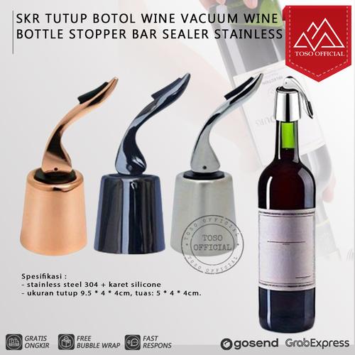 Jual SKR TUTUP BOTOL WINE VACUUM WINE BOTTLE STOPPER BAR SEALER ...