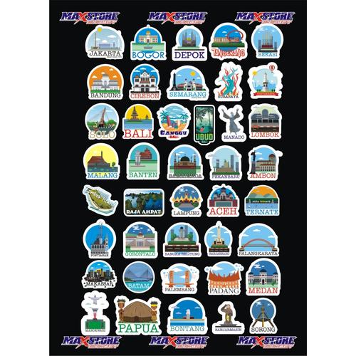 Jual sticker koper kota indonesia / luggage sticker / indonesia city ...