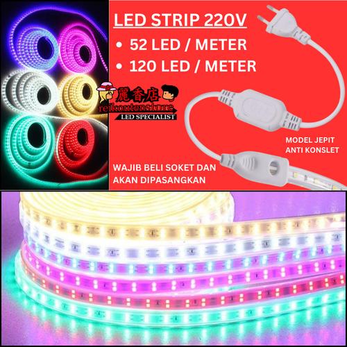 Promo Led Strip Selang Jepit 120 Led 220V 8mm 8W 6mm 5W Outdoor Potong ...