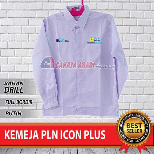 Jual Kemeja BUMN PLN Icon Plus Seragam BUMN PLN Icon Plus Putih ...
