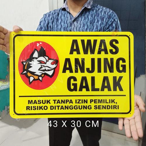 Jual Akrilik Sign Board Super Besar Awas Anjing Galak Cetak Teknologi ...