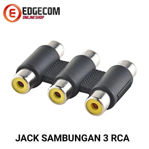 Jual Sambungan 3 RCA female to female Adapter Sambungan kabel RCA AV ...