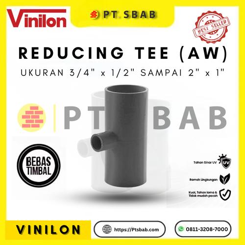 Jual REDUCING TEE AW FITTING PVC. Untuk instalasi air minum atau air ...