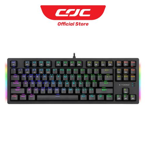 Jual E-YOOSO K-620 MECHANICAL KEYBOARD 87 KEY Black Monochrome RGB ...