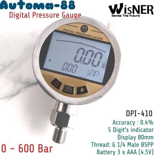 Jual DIGITAL PRESSURE GAUGE 600BAR ALAT UKUR TEKANAN DGN FUNGSI PEAK ...
