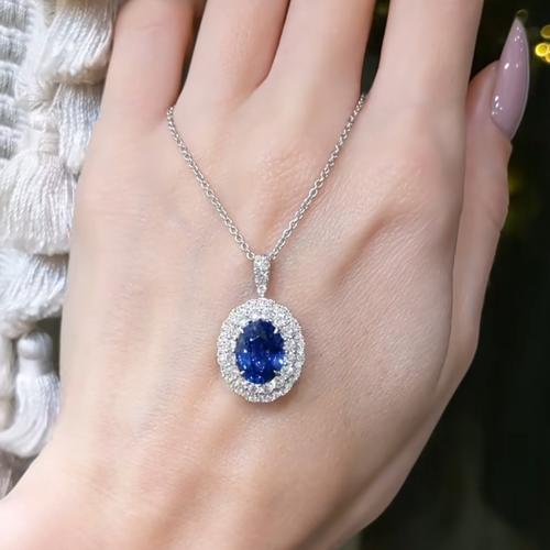 Jual Liontin Berlian Blue Safir Emas putih 750 - Jakarta Pusat - Oscar ...