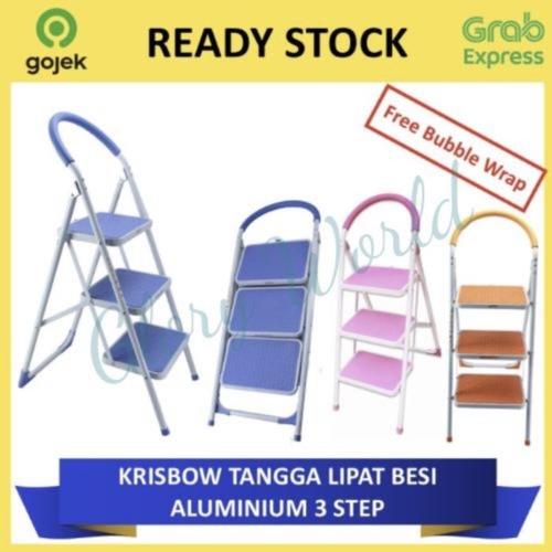 Jual Krisbow Tangga Lipat 3 Step Pijakan Besi Biru Pink Anak Tangga ...