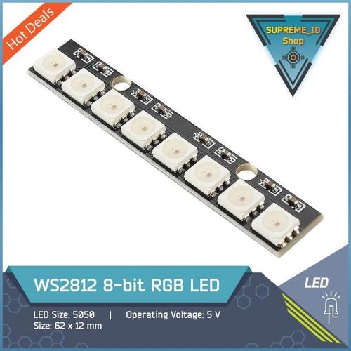 Jual 8-BIT WS2812 5050 VERTICAL RGB LED STRIP | 5V | ARDUINO RASPBERRY ...