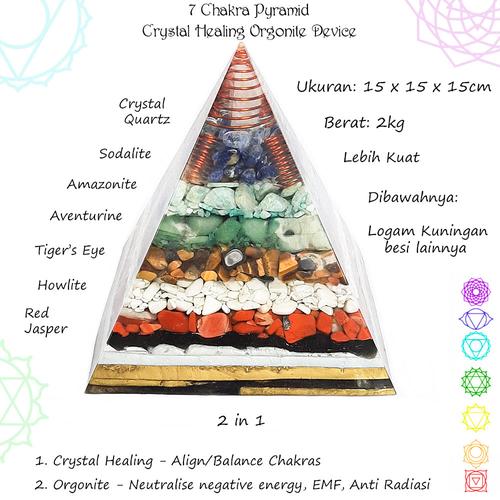 Jual Super Big Piramida Orgonite crystal healing 7 Chakra Scalar Energy ...