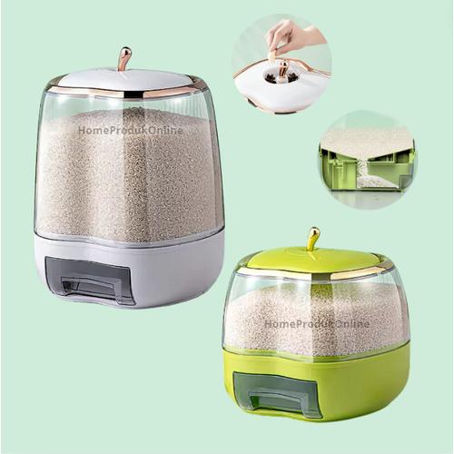 Jual Rice Box Wadah Tempat Penyimpanan Beras Elegan model apple Gold ...