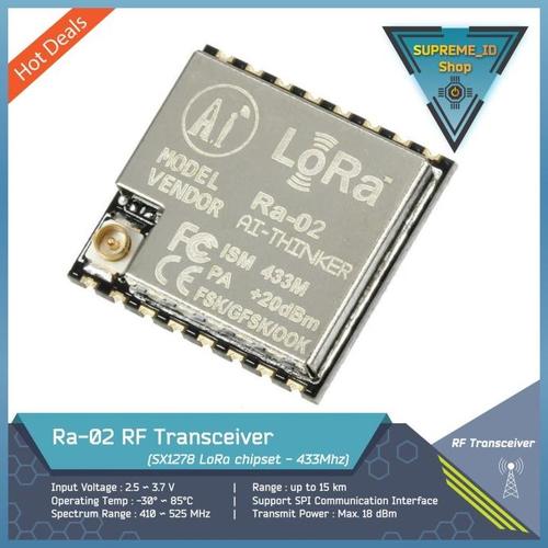 Jual SX1278 LORA 433MHZ RF WIRELESS MODULE WITH SPI INTERFACE RA-02 ...