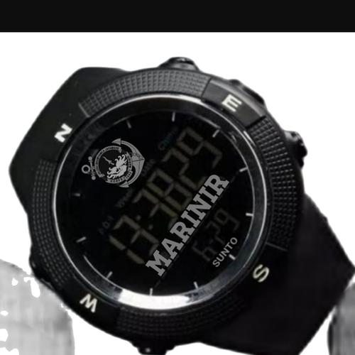 Jual Jam tangana digital logo marinir TNI AL jangkar strap rubber hitam ...
