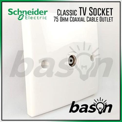 Jual SCHNEIDER CLASSIC TV SOCKET 75 OHM CO-AXIAL - COLOKAN SOKET TV ...