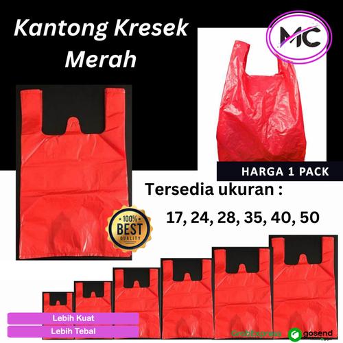 Jual Kantong Plastik Kresek Merah Putih Tebal Harga Per Pack Plastik ...