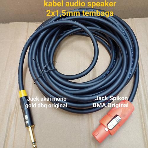 Promo kabel audio ukuran 2x1.5mm Jack Spikon to Akai kabel speaker low ...