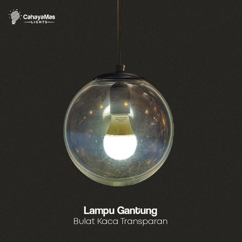 Promo Lampu Hias Gantung Bulat Kaca Bening Minimalis Modern Vintage ...