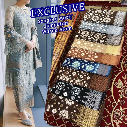 Jual EXCLUSIVE Songket Motif Jumputan warna Alam ORI/ Songket Palembang ...
