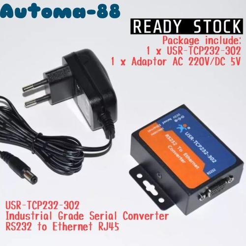 Jual SERIAL CONVERTER USR IOT TCP232-302 RS-232 TO ETHERNET TCP IP ...
