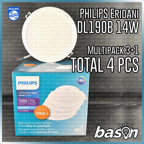 Promo PHILIPS Multipack isi 4 bh Eridani DL190B Downlight 14W 6 inch ...