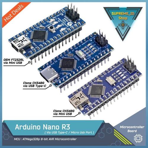 Jual ARDUINO MICROCONTROLLER NANO V3 R3 ATMEGA328P FT232RL (OEM) / CH340G (CLONE) | MINI USB ...