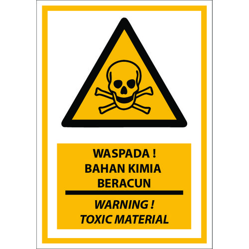 Jual Sign Akrilik K3 Waspada Bahan Kimia Beracun/Warning Toxic Material ...