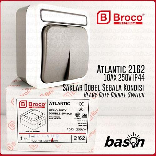 Jual BROCO ATLANTIC 2162 DOUBLE SWITCH 10A 250V - OUTBOW 2 GANG IP44 ...