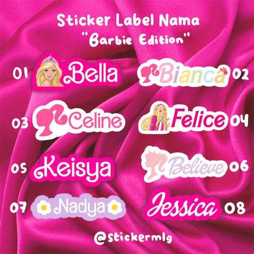 Jual STICKER LABEL NAMA BARBIE Edition custom - 08 - Kota Malang ...