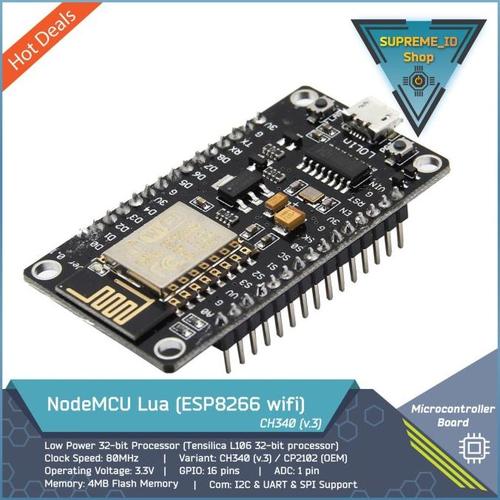 Jual NODEMCU LUA ESP8266 WIFI | V.3 - CH340 / OEM - CP2102 | ARDUINO ...