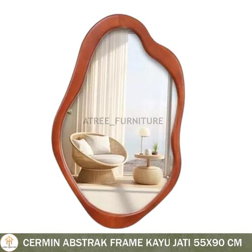 Jual CERMIN DINDING / CERMIN AESTHETIC FRAME KAYU JATI ASLI / CERMIN ...