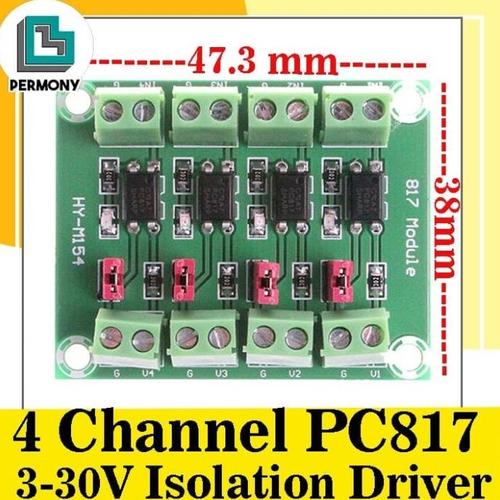 Jual PC817 4 CHANNEL OPTOCOUPLER MODULE 4CH OPTO COUPLER ISOLATOR BOARD ...