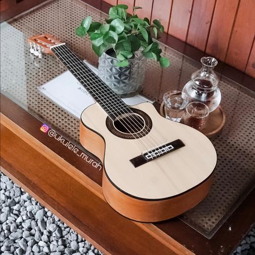 Jual Gitar Klasik Mini 3/4 Nylon Cutway Cowboy Natural Fullset ...