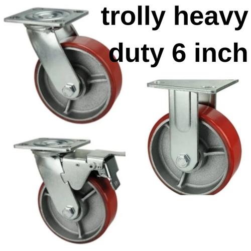 Jual RODA PU HEAVY DUTY 6 INCH TRIPLE S RED HIDUP , MATI , HIDUP REM ...