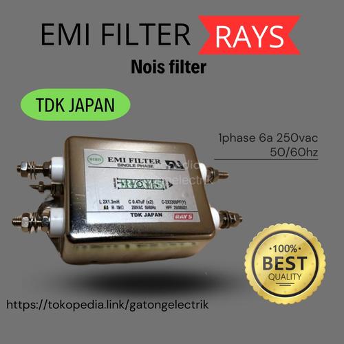 Jual NOISE FILTER RAYS / Emi Filter Rays 6a 220v single phase tdk japan ...
