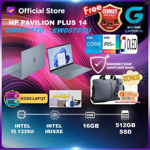 Promo HP PAVILION PLUS 14 EW0077TU / EW0078TU / EW0079TU I5 1335U 16GB 512GB W11+OHS 14.0WQXGA ...