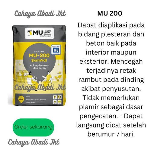 Jual Mu 200 Semen Mortar Mu 200 Semen Acian Dan Plester 40Kg - Jakarta ...
