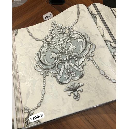 Jual Wallpaper Dinding Klasik Rantai Abu Silver Putih Coklat Ornamen ...