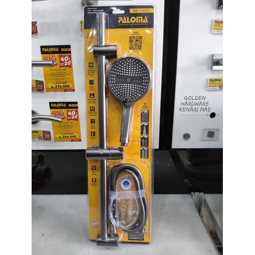 Jual PALOMA SSP 1107G Shower Set Tiang Handshower With Sliding Rell 4 Mode Spray Mandi Hand Head ...